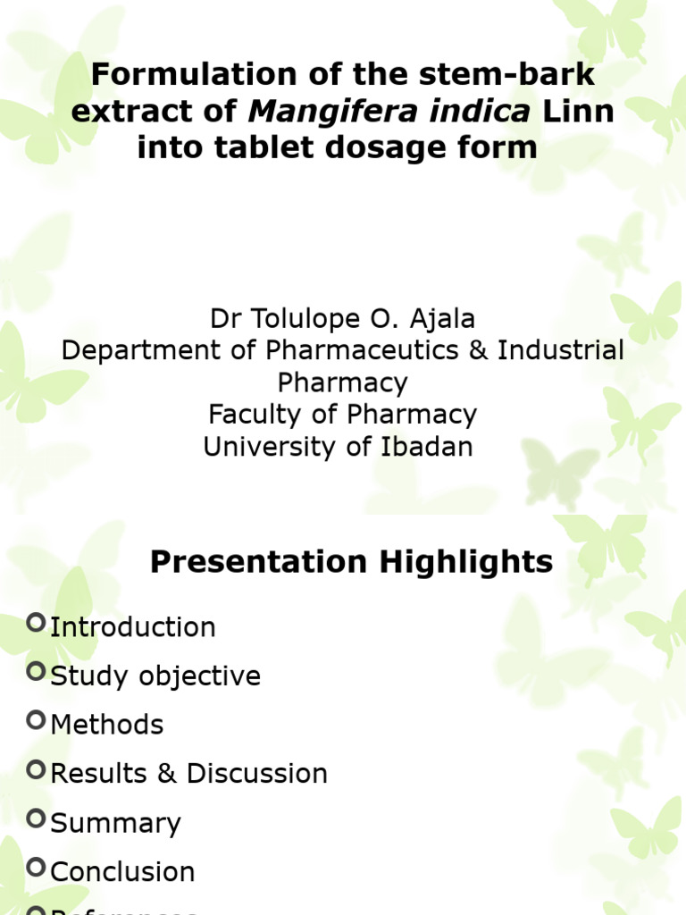 DR T.O Ajala SOMPED 2021 Presentation Slides | PDF | Tablet (Pharmacy)