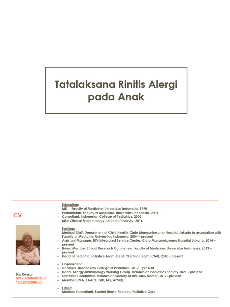 Tatalaksana Rinitis Alergi pada Anak | PDF