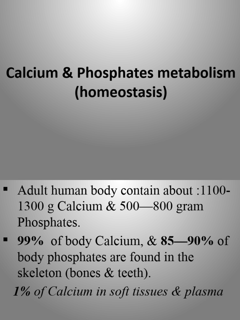 Calcium and Phosphate Metabolism Overview | PDF | Vitamin D | Calcium ...