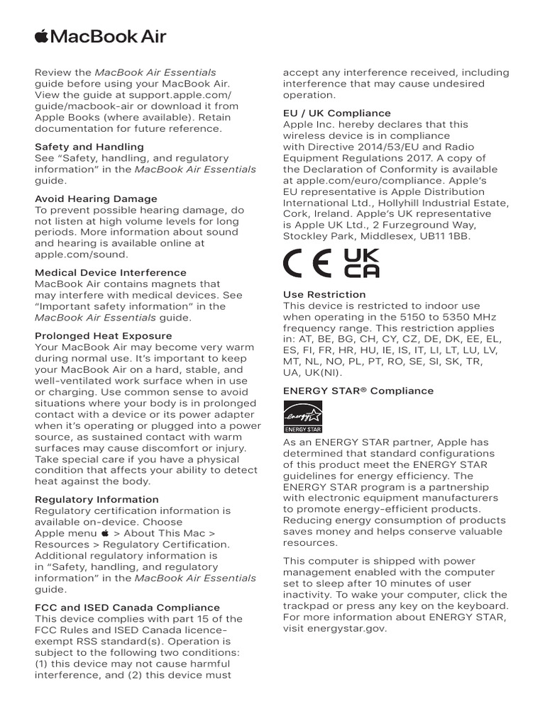 Ma1970 - Macbook Air m1 2020 Info | PDF | Apple Inc. | Recycling