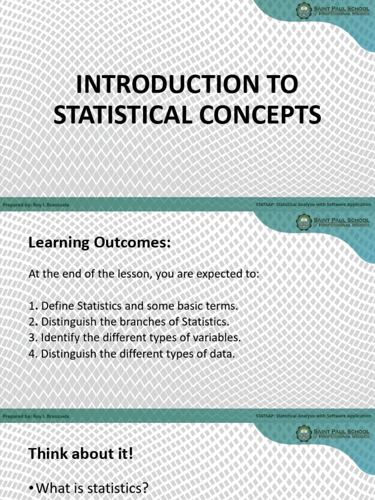 Introduction to Statistical Concepts | PDF | Statistics | Level Of ...