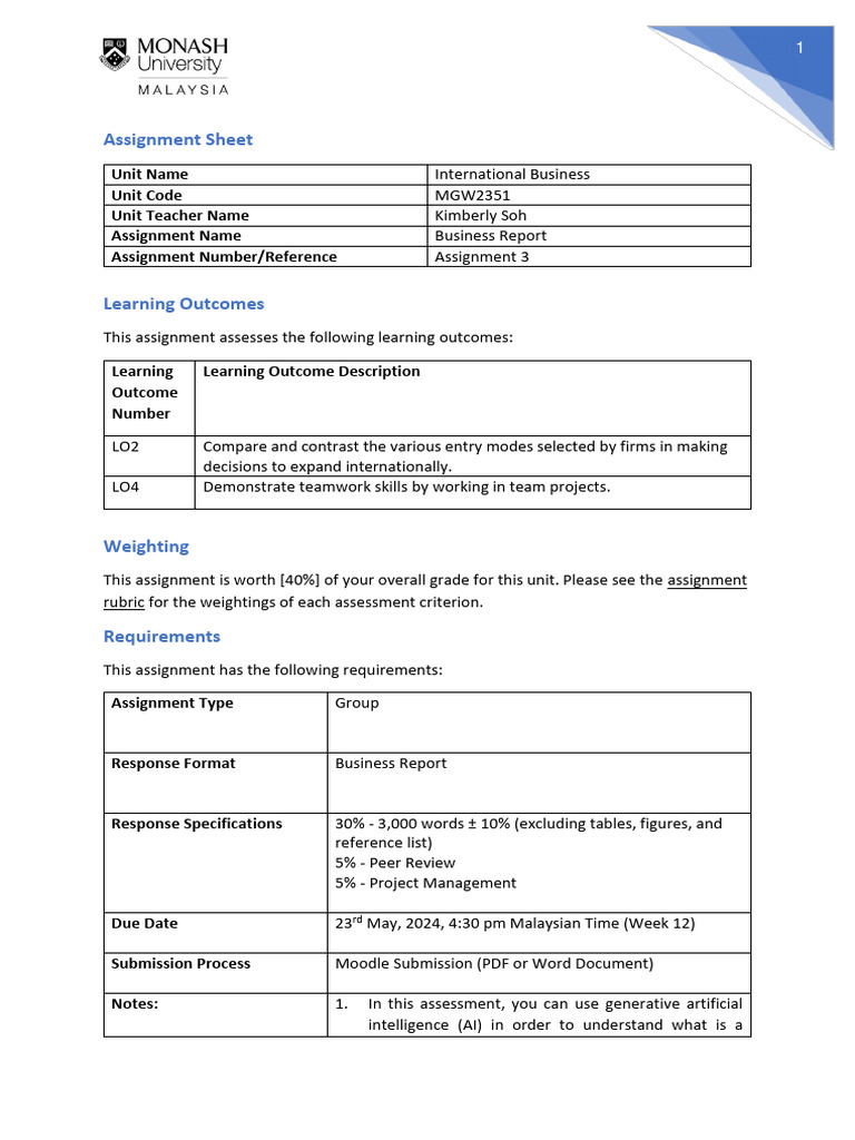 Assignment 3 - Guidelines (Final) | PDF | Learning | Cognition