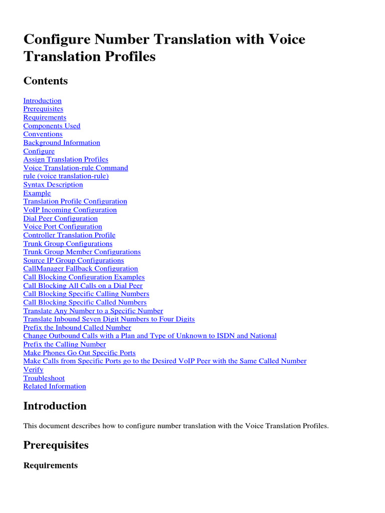 Number Voice Translation Profiles | PDF | Regular Expression | Service ...