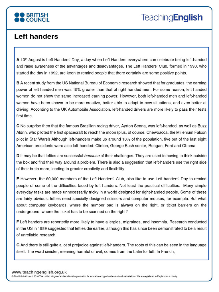 "Left-Handers' Day: Celebrating and Understanding Left-Handedness ...