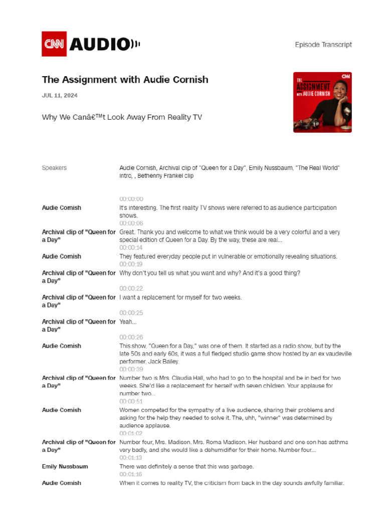 The Assignment With Audie Cornish - Why We Canâ ™T Look Away From ...
