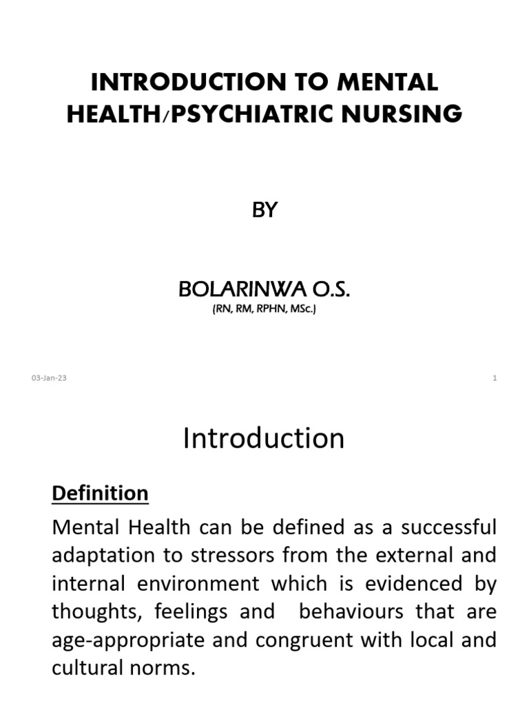 Mental Health Nursing Guide | PDF | Delusion | Mental Disorder