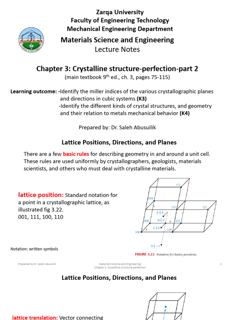 Chapter 3 Crystalline Structures Prefection - Part 2-Modified | PDF | Crystal Structure ...