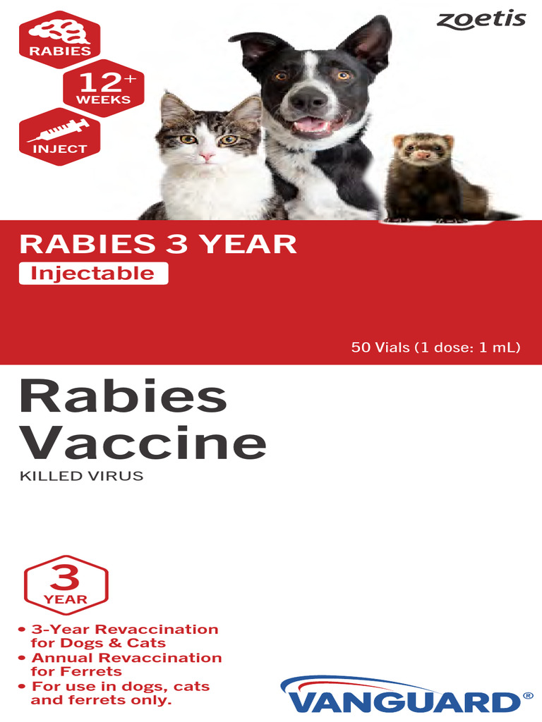 Vanguard Rabies 3 Year Product Insert | PDF | Vaccines | Biology