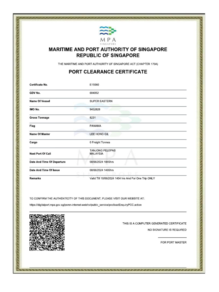 Port Clearance | PDF