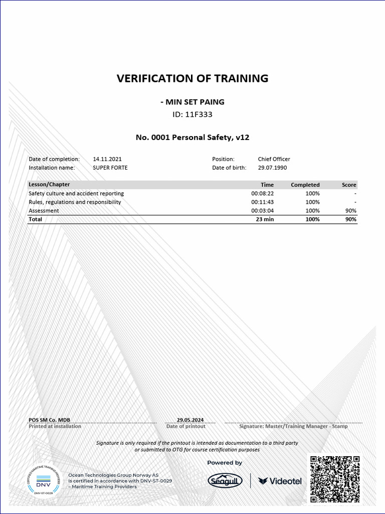 Detailed E-Learning Report For Selected Person MIN SET PAING | PDF | Signature | Natural Environment