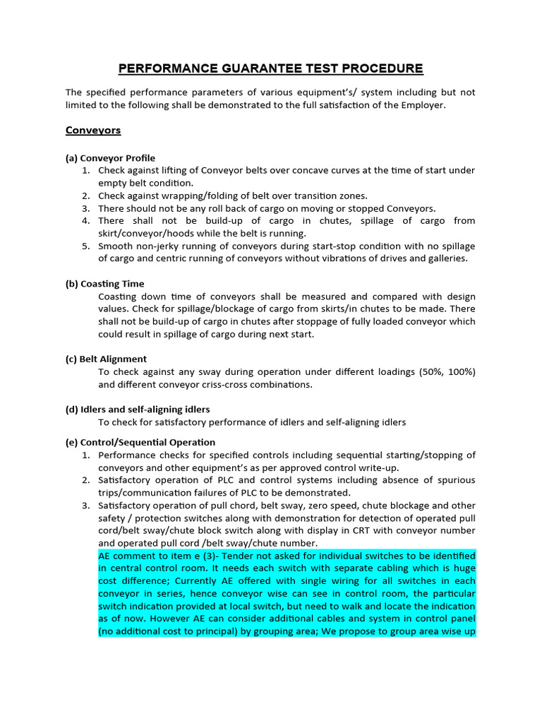 PG Test Procedure | PDF | Belt (Mechanical) | Noise