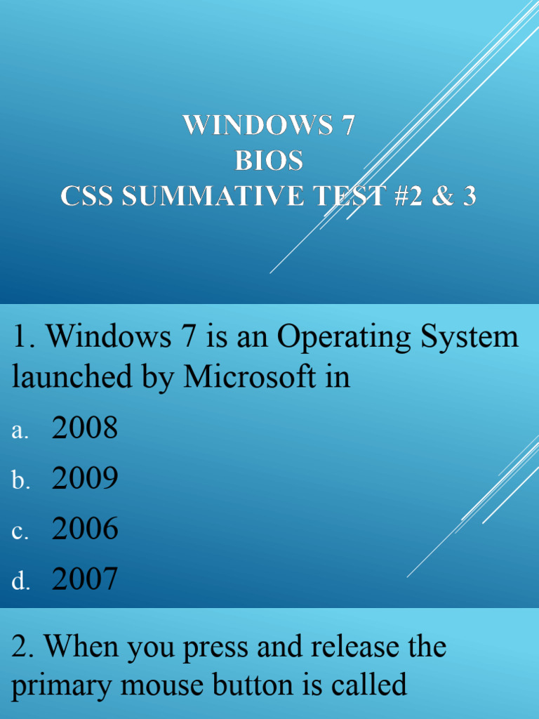 Css9 Summative Test 2 Pdf Booting Bios