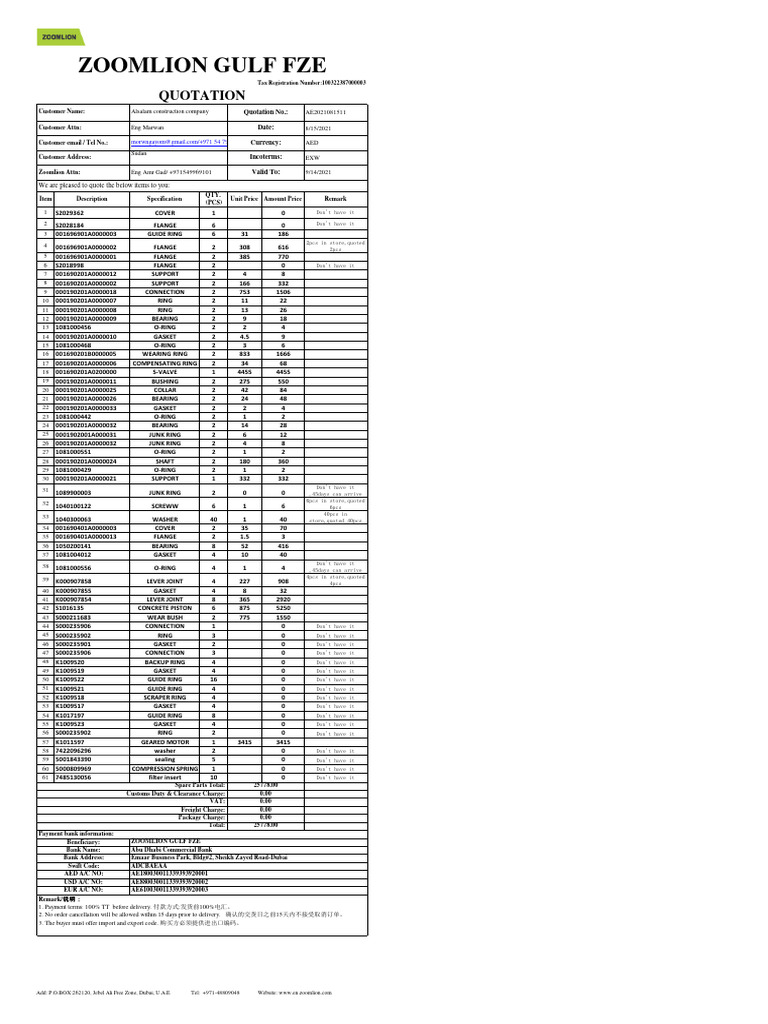 Quotation For Concrete Pipe V1 | PDF