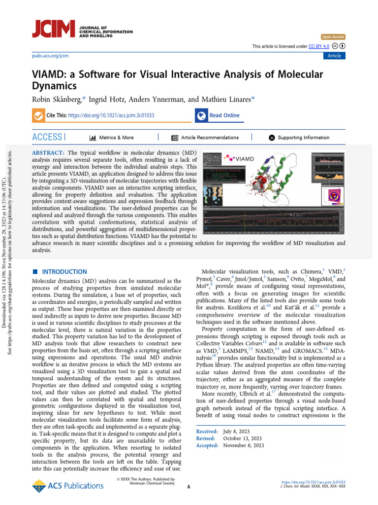 VIAMD | PDF | Visualization (Graphics) | Computing