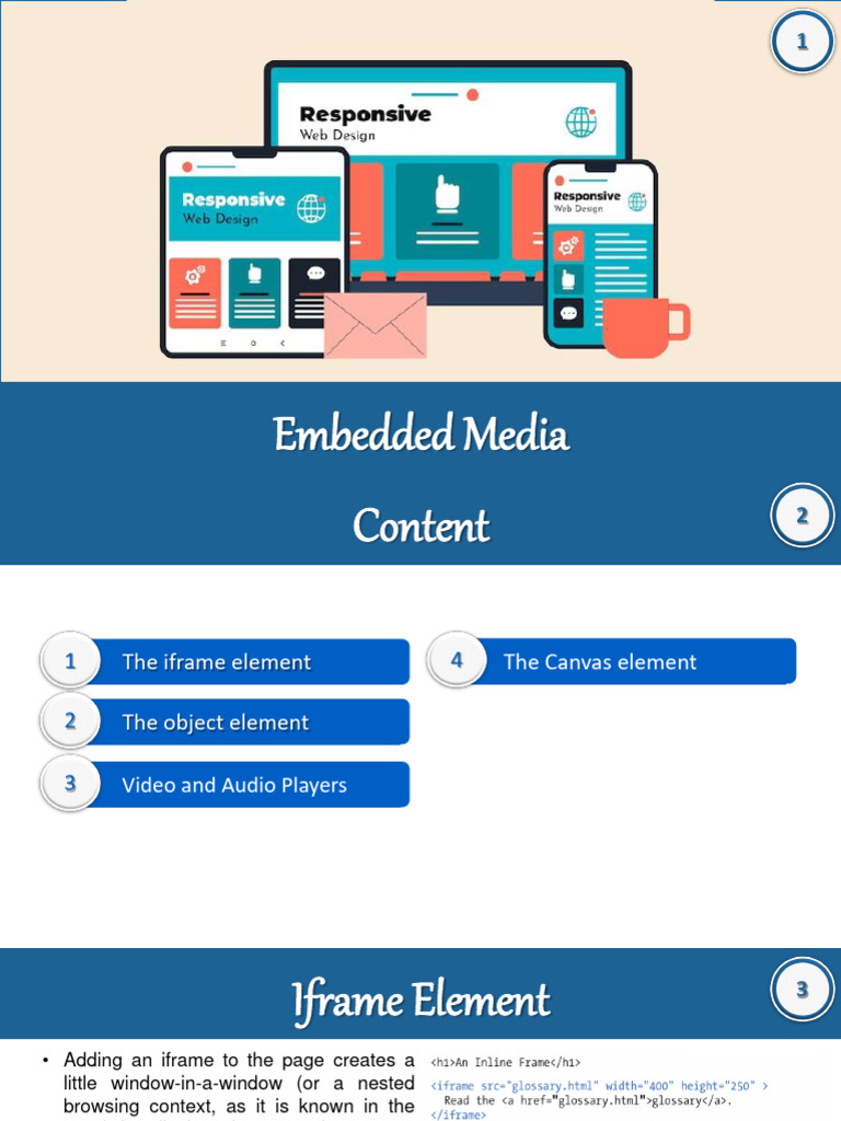 Embedding Media: Iframes, Audio, Video | PDF | Codec | Html Element