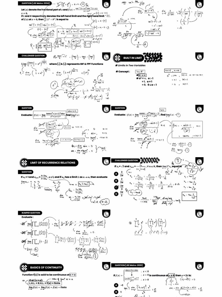 Final Limits Notes 240724 135626 | PDF | Function (Mathematics ...
