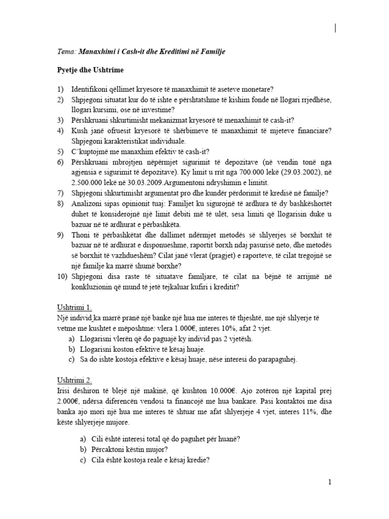 4 - Ushtrime - Manaxhimi | PDF