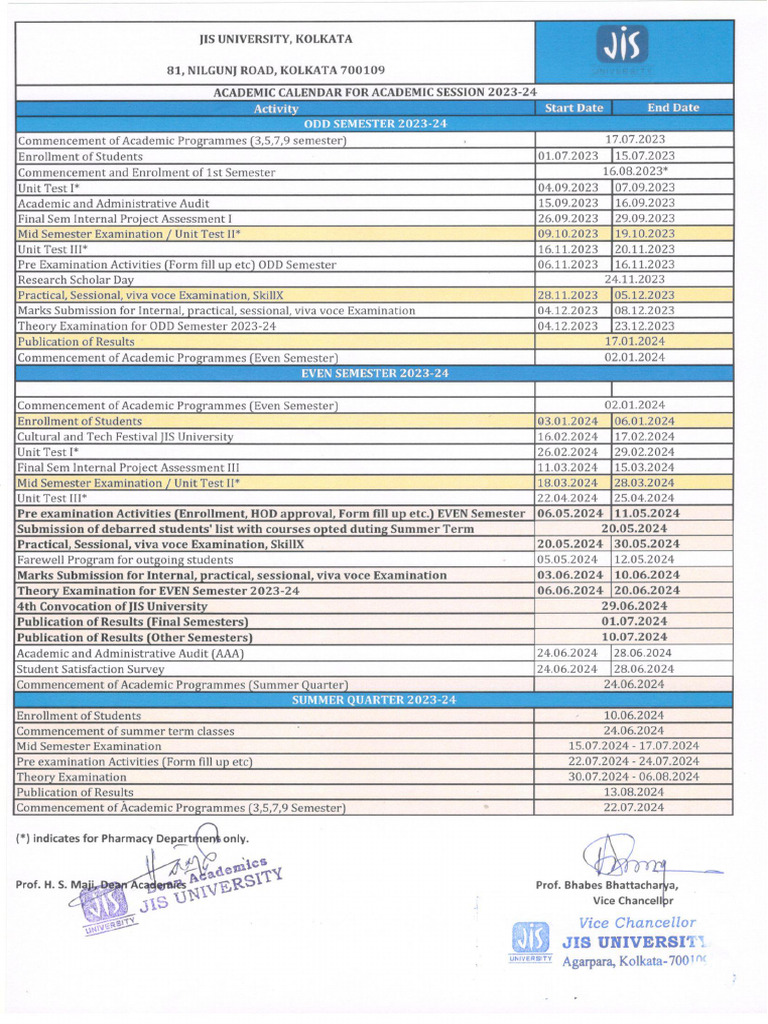 Academic Calendar | PDF