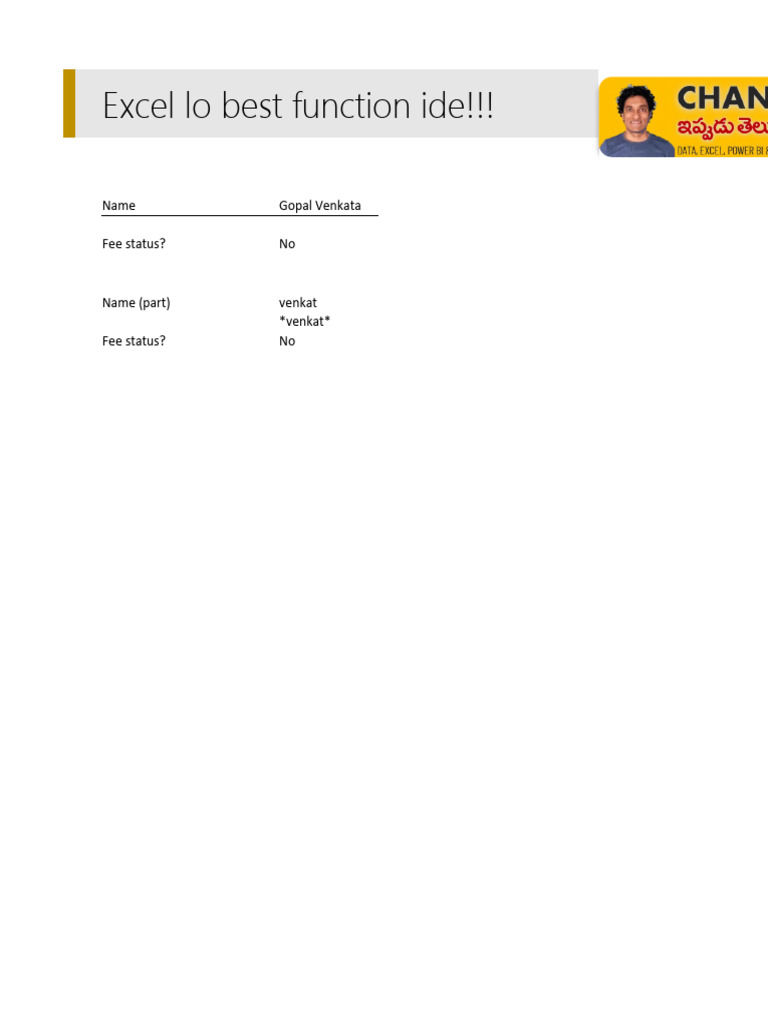 Tel Excel Best Formula | PDF