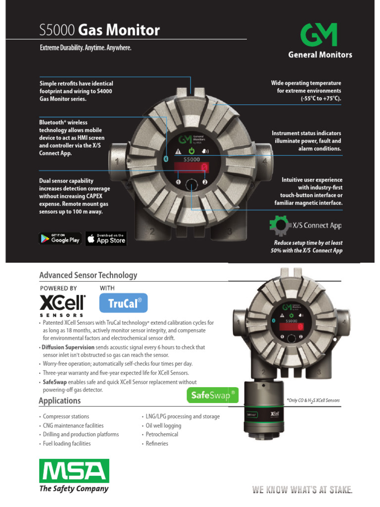 General Monitors S5000 Gas Detector Data sheet-EN | PDF | Sensor | Gases