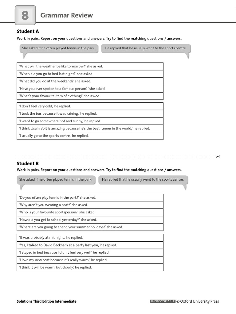 8 Grammar Review | PDF