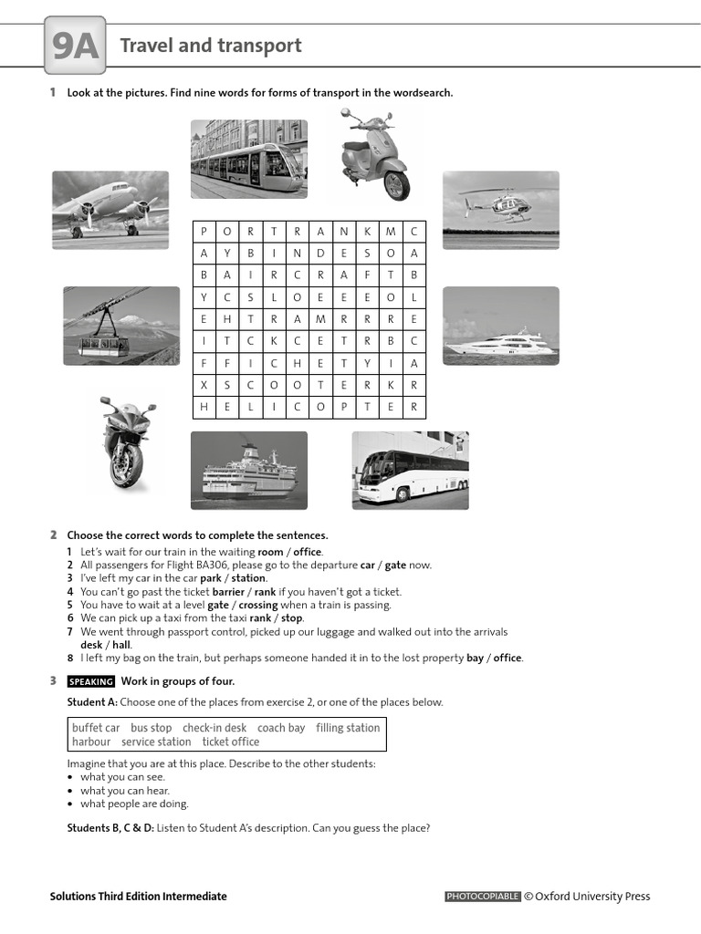 Travel and Transport Activities | PDF | Transport
