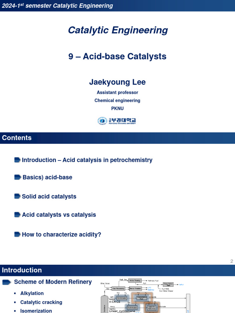 CE102_9_Acid base Catalyst | PDF | Catalysis | Acid