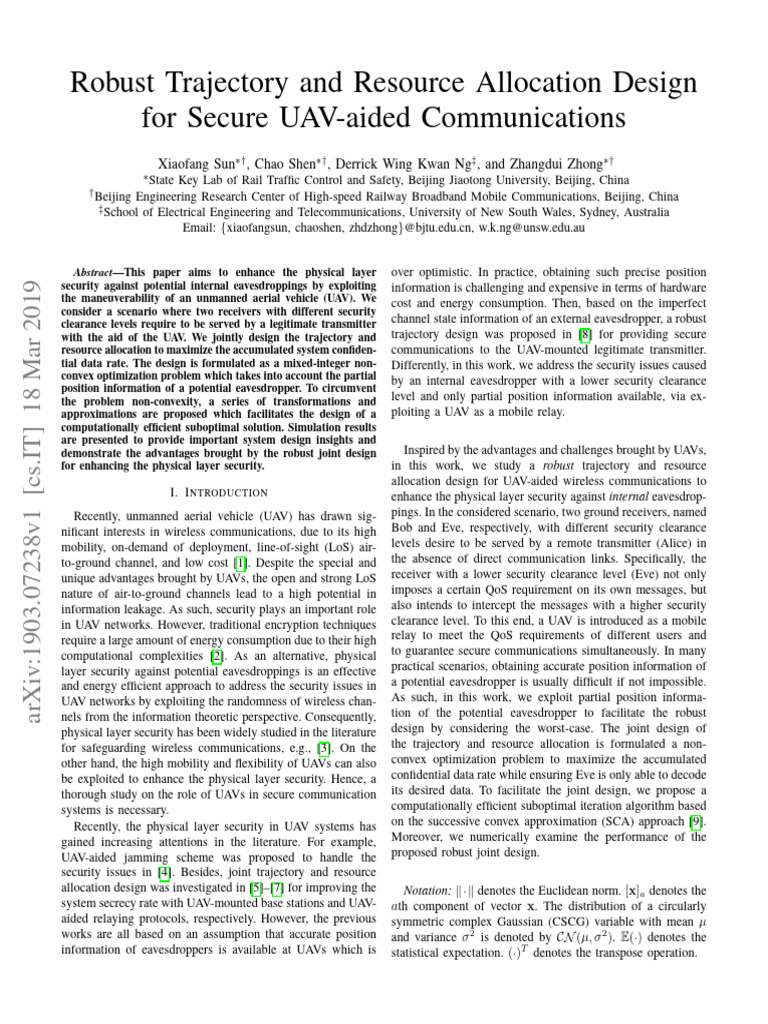1903.07238 | PDF | Duplex (Telecommunications) | Unmanned Aerial Vehicle