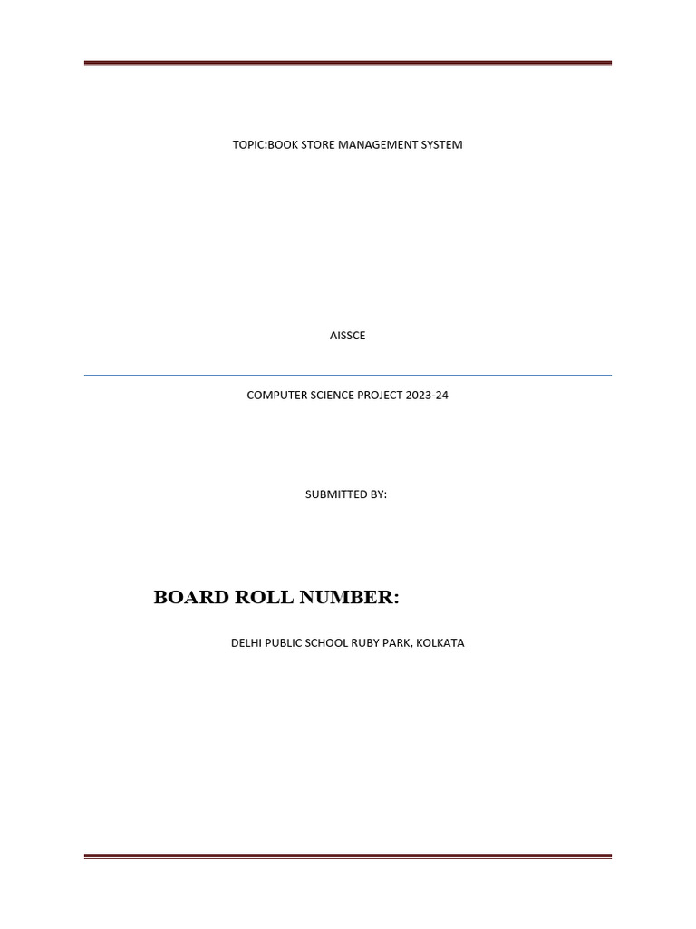 CBSE Class 12 Computer Project | PDF | Books | Databases