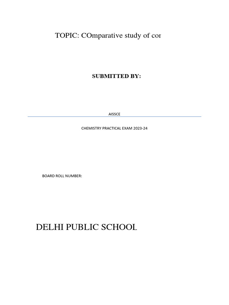 CBSE Class 12 Chemistry Project. | PDF | Acid | Titration