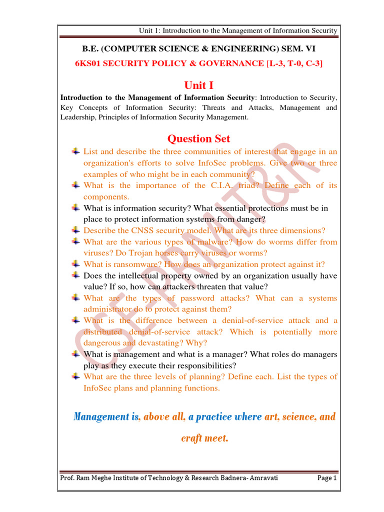 SPG - Unit - 1 - VI Sem - PDF QB | PDF | Password | Information Security SPG - Unit - 1 - VI Sem - PDF QB | PDF | Password | Information Security
