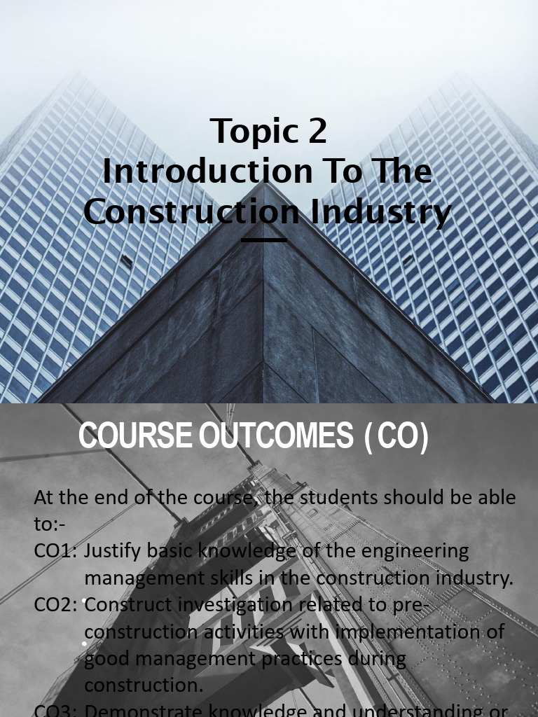 Chapter 2 - Introduction to Construction Industry and Project ...