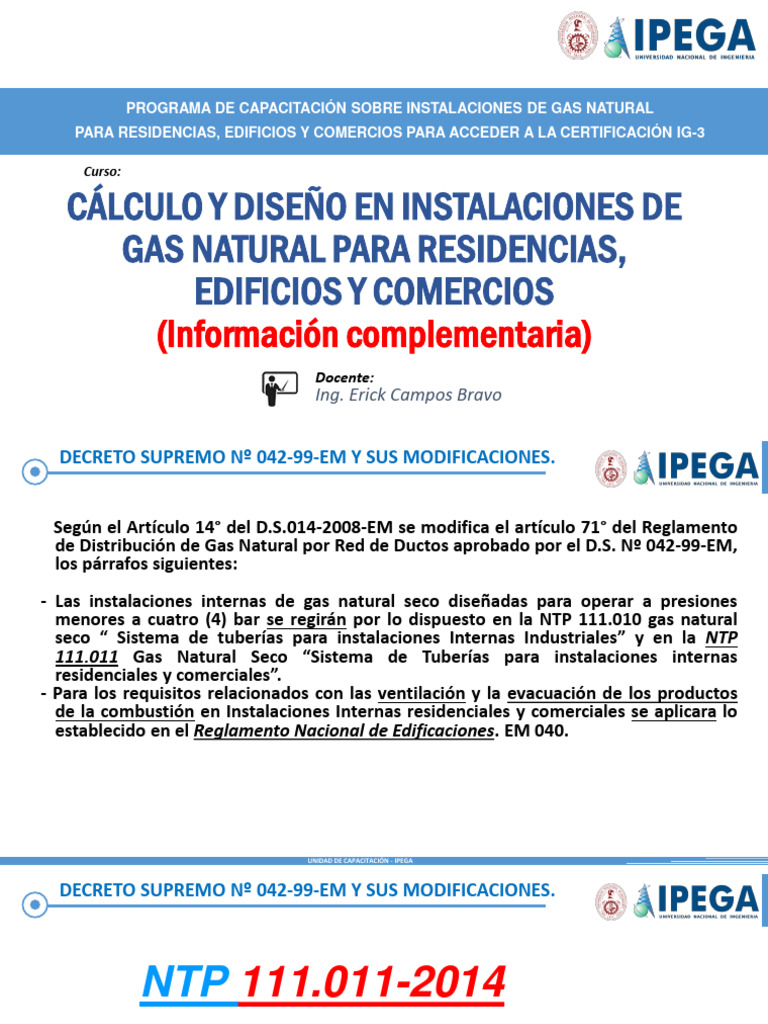 CÁLCULO Y DISEÑO EN INSTALACIONES RESIDENCIALES IG3 IPEGA ...