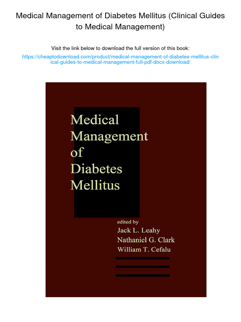 Medical Management of Diabetes Mellitus (Clinical Guides To Medical ...