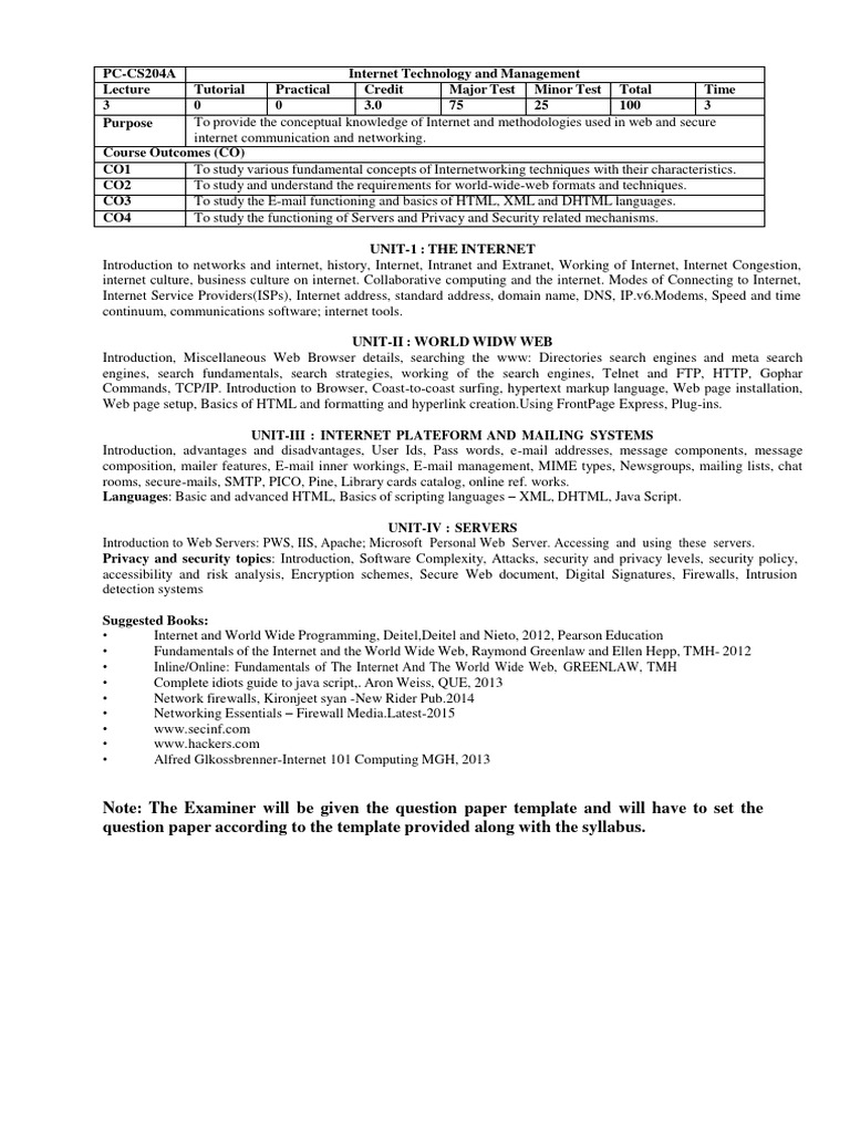 Kuk Cse Itm Syllabus | PDF | World Wide Web | Internet & Web Kuk Cse Itm Syllabus | PDF | World Wide Web | Internet & Web