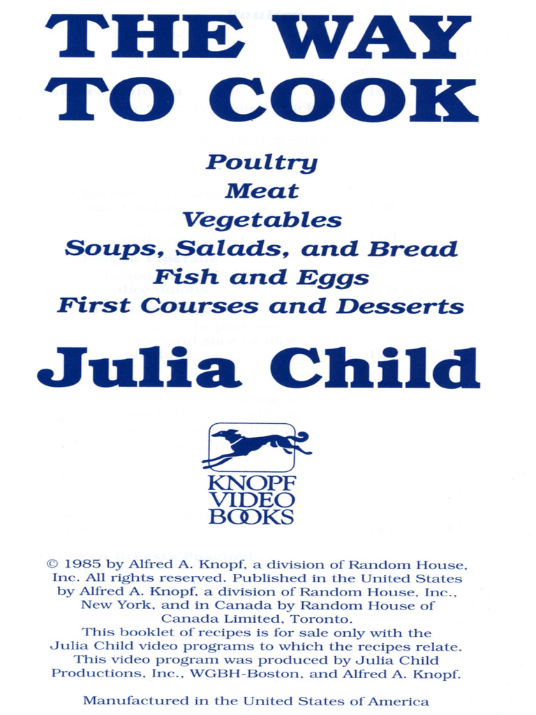Julia Way To Cook Recipes | PDF