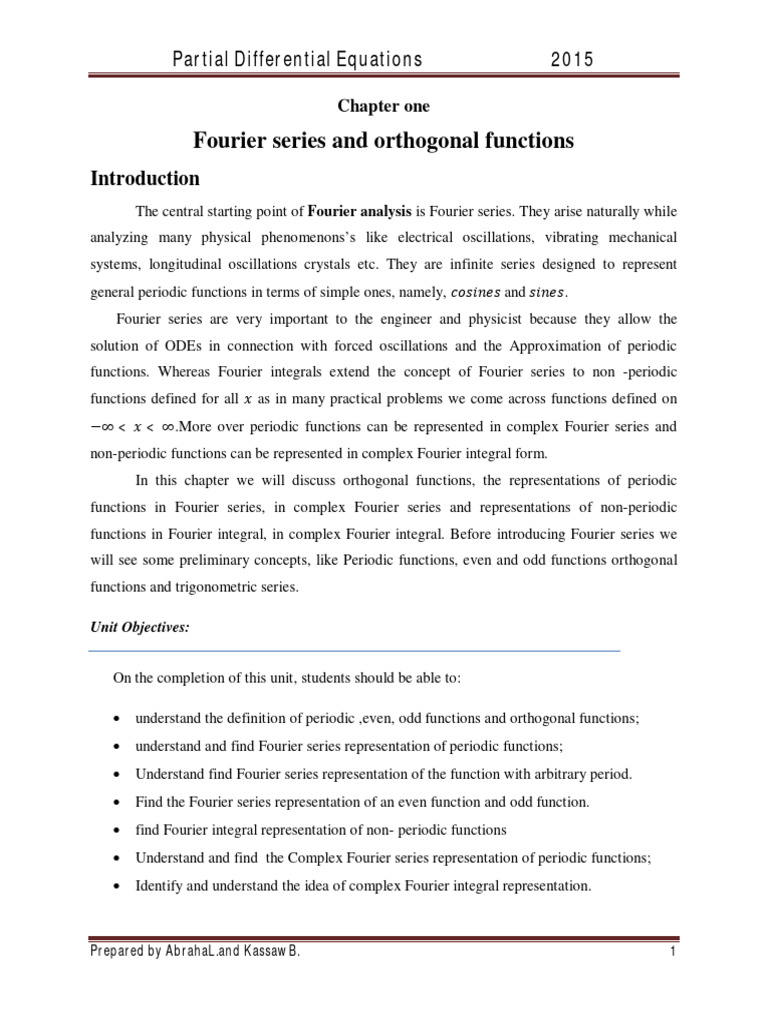 Fourier Series and Orthogonal Functions | PDF | Partial Differential ...