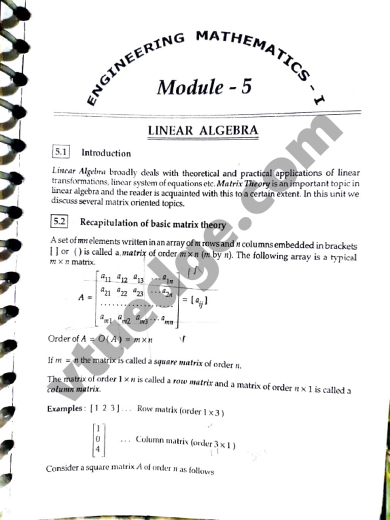 Linear Algebra 5th Module | PDF