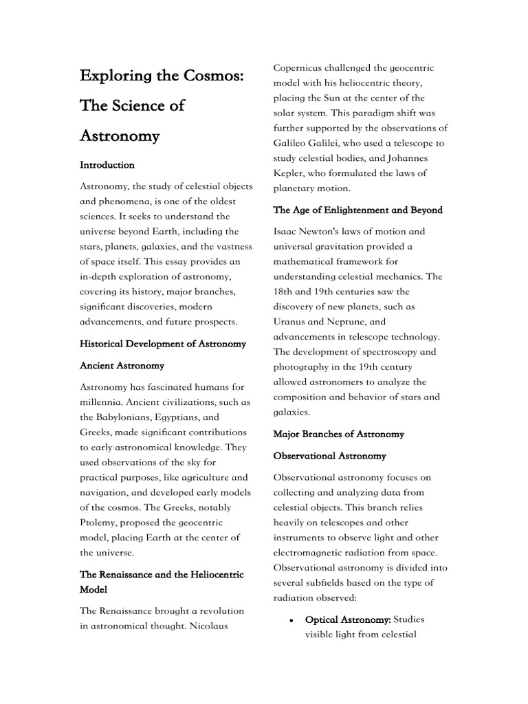 Exploring The Cosmos | PDF | Astronomy | Exoplanet