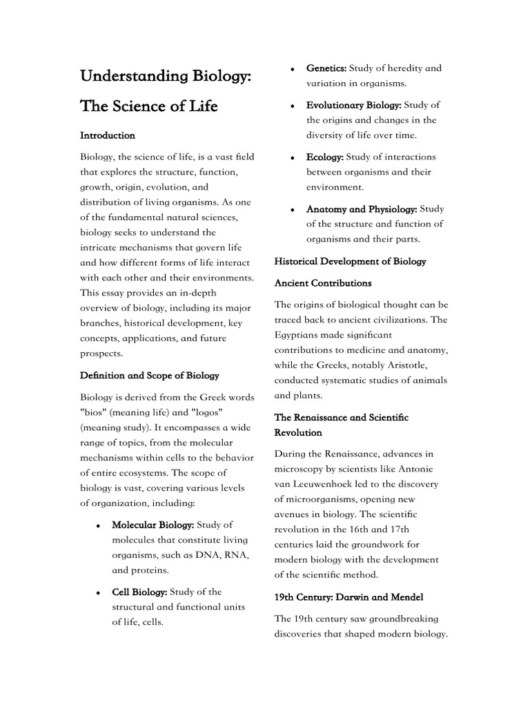 Understanding Biology | PDF | Biotechnology | Biology