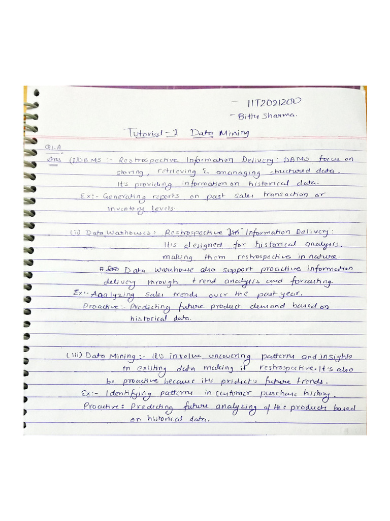 DM Tutorial 01 IIT2021200 | PDF