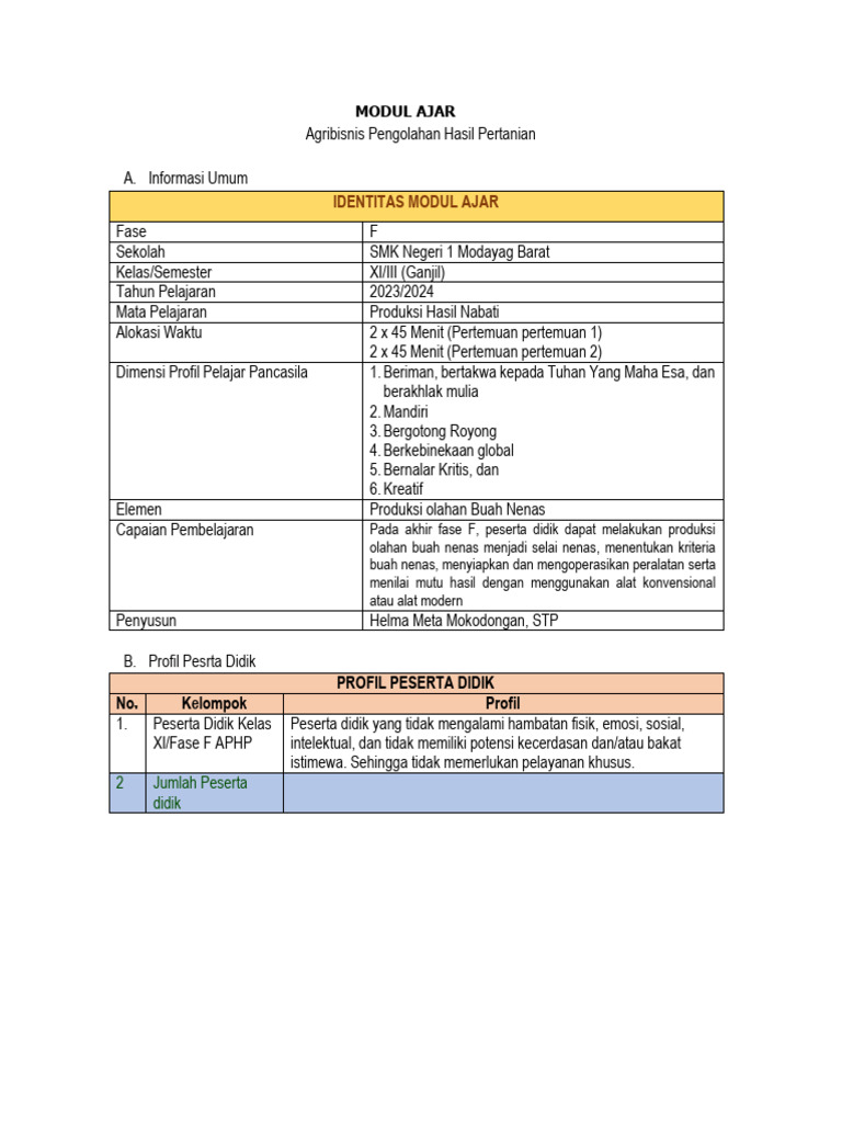 Modul PPL Final Nenas | PDF