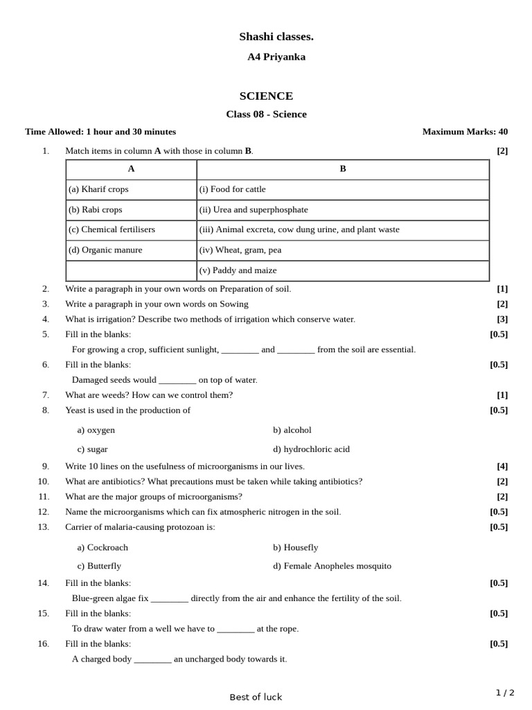 SCIENCE CLASS 8 | PDF | Friction | Force