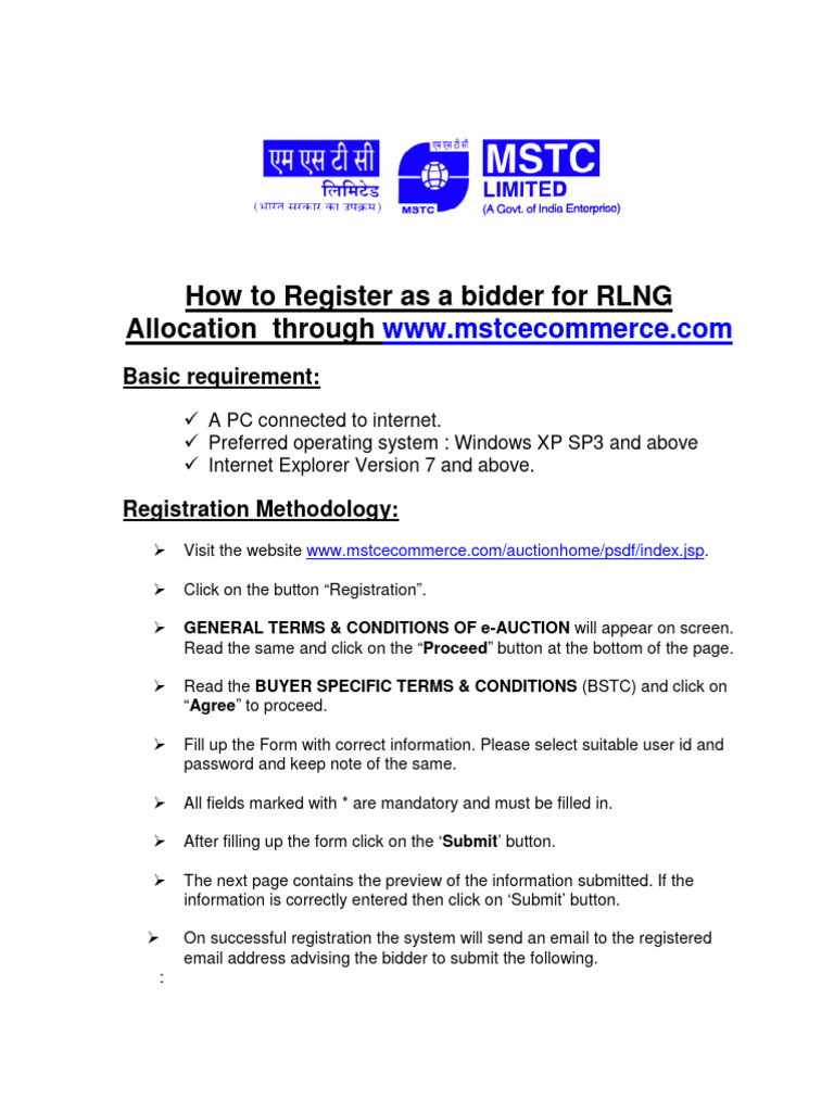 Bidder Guide Registration | PDF | Identity Document