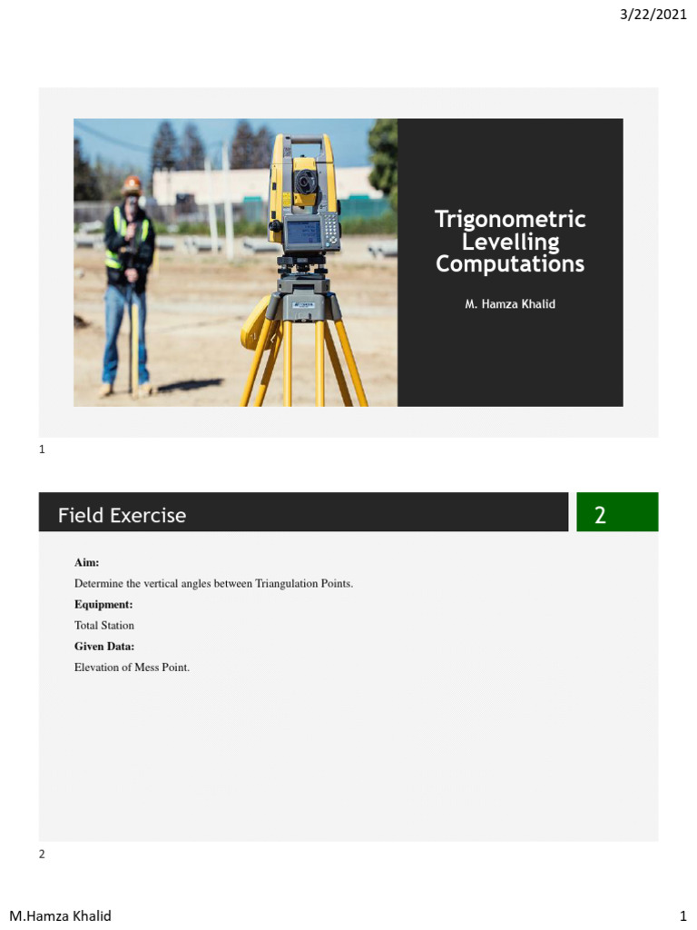 (3a) LAB - Trignometric Levelling | PDF | Trigonometry | Triangle Geometry