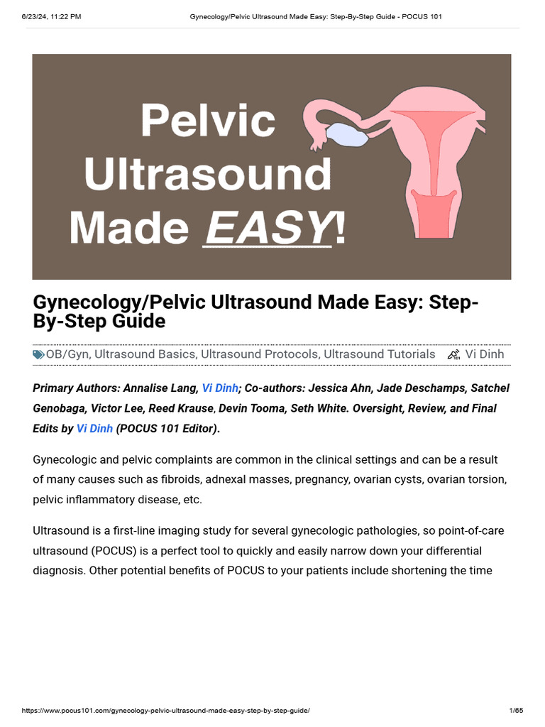 Gynecology - Pelvic Ultrasound Made Easy | PDF | Medical Ultrasound ...