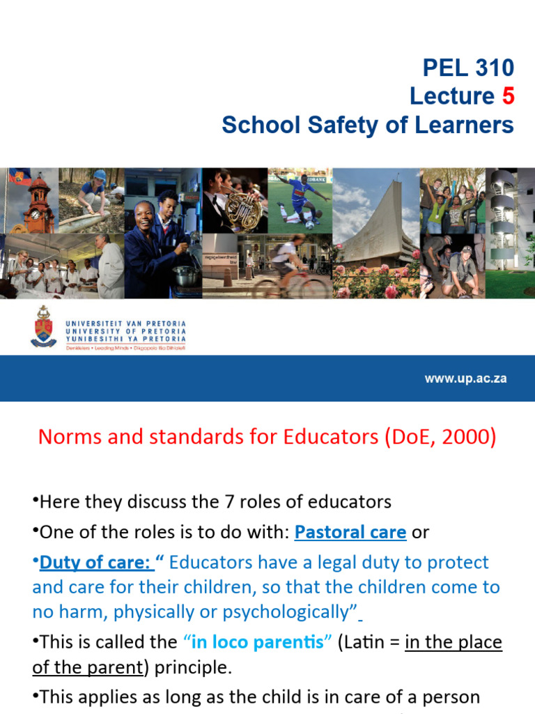 PEL 310 Lecture 5 School Safety | PDF | Common Law | Justice