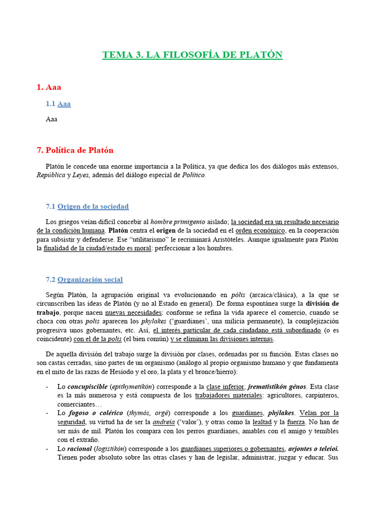 Tema 3. Platón | PDF | Platón | Virtud