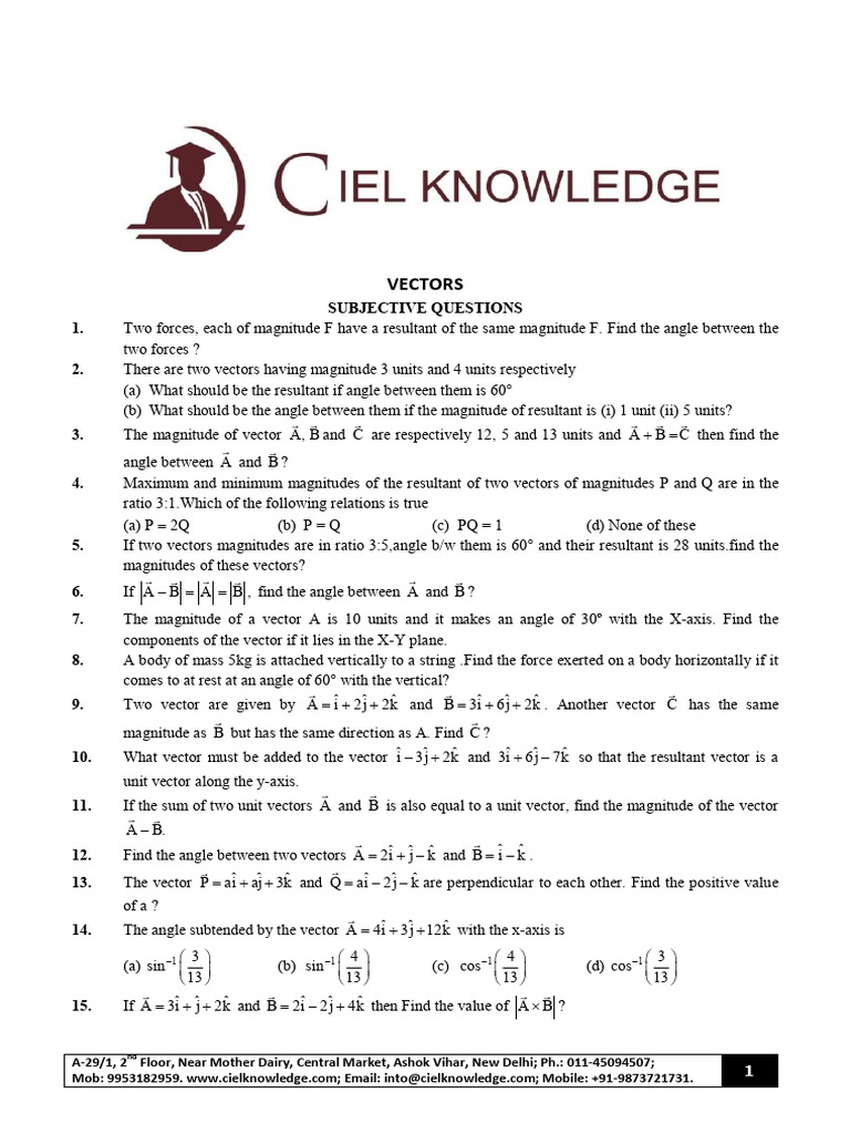 Vector | PDF | Angle | Euclidean Vector