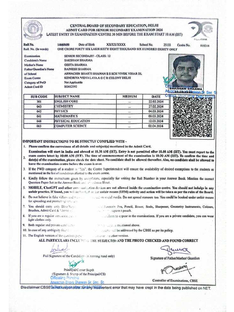 Admit Card-Compressed | PDF